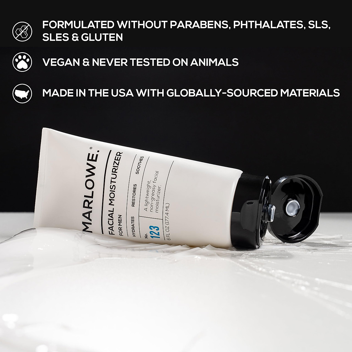 MARLOWE. Best Sellers Kit No. 203, Features Signature No. 102 Original Body Scrub Soap Bar, No. 121 Facial Cleanser & No. 123 Facial Moisturizer, Great Gift for Men