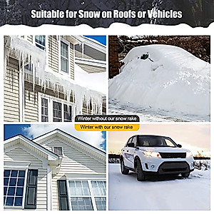 Goplus Snow Roof Rake, 25-Inch Blade 20 FT Extension Snow Shovel for Snow Removal w/ Wheels Anti-Slip Handle, Ideal for Roof Car, Heavy Duty Aluminum