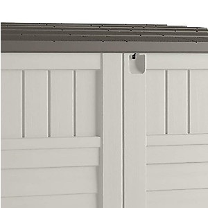 Suncast 3 Door Large Durable Locking System Horizontal Storage Shed Stow Away for Garden, Lawn, Poolside and Backyard, Ivory (3 Pack)