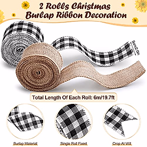 Sunflower Tree Decoration Kit 62 Pcs Sunflower Decor with 2 Pcs Buffalo Plaid and Burlap Ribbon for Christmas Tree Party Indoor Fireplace Home Decorations