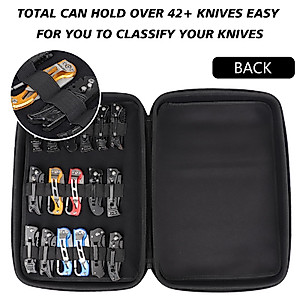 Knife Display Case,Pocket Knife Display Case,Knife Case Storage Box,Knife Holder with 42+ Slots,Folding Knive Sheath Bag Collection Carrier for Tactical Survival Knife,Outdoor,Kitchen,EDC Mini Knife