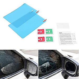 KIMISS Protective Film, 2pcs Rainproof Waterproof Car Rearview Mirror Sticker Anti-fog Protective Film Rain Shield Oval