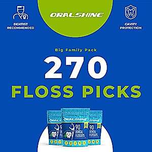 2-in-1 Dental Floss Picks for Teeth | Mint Dental Floss Sticks | Glide Dental Floss Technology | Tooth Floss for Adults | Picks Dental Flossers | Tooth Floss Dental | 3x90 Count (270 Gum Floss Picks)