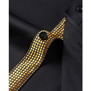 Lion Nardo Mens Black Dress Shirt Black and Gold Shirts for Men Gold Shirts for Men Mens Black Dress Shirts Gold Label