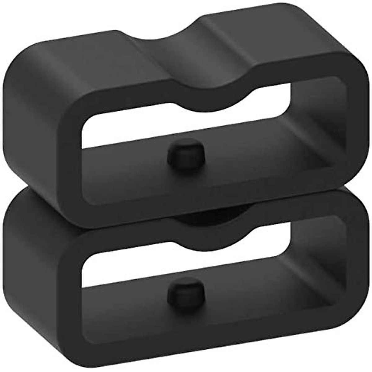 FitTurn Band Keeper Strap Loop Fastener Rings Compatible with BIGGERFIVE Vigor 2 L Fitness Tracker Watch Bands -Black (6 of Pack) Rubber Replacement Loop Rings