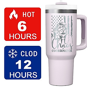 Chaos Coordinator Laser Engraved 40 Oz Tumbler - Handle, Water Bottle - Perfect Gifts for Women