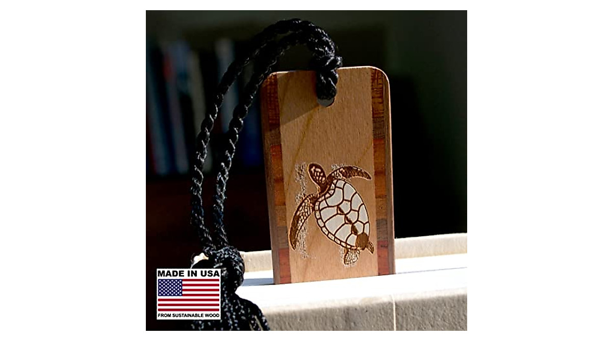 Sea Turtle Engraved Wooden Bookmark - Made in USA | Personalize Now