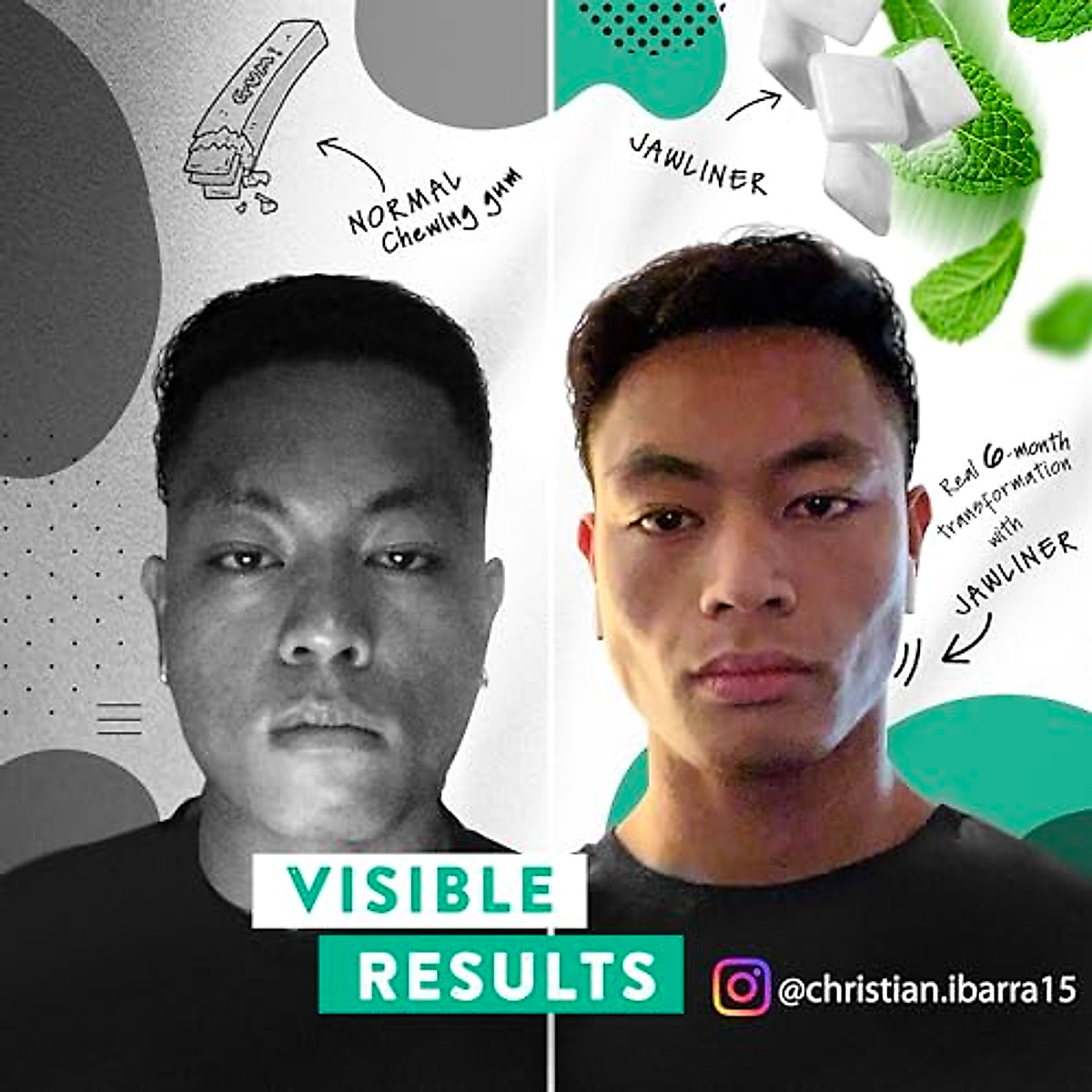 JAWLINER Fitness Chewing Gum (2 months pack) Jawline Sugar Free Mint Gum - - Jawline Exerciser For Mewing And Shapen The Jaw - 15x Harder Than Regular Gum