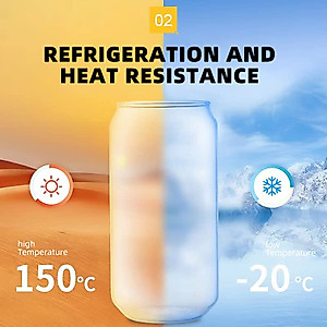 PULIS 16oz Can Shaped Beer Glass Thick bottom glass Holiday Drinking Glass Soda Can Glass Cocktail Glass Coffee Cup DIY Glass with Funny Box