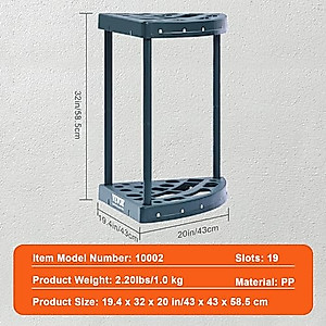 VEVOR Garden Tool Organizer, 19 Slots, Yard Tool Tower Rack for Garage Organization and Storage, Hold Long-Handled Tool/Rake/Broom/Shovel, PP Garden Tool Stand Holder Organizer for Yard, Shed, Outdoor
