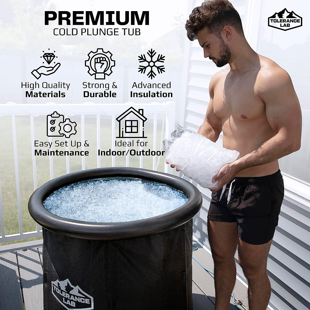 Ice Bath Tub for Cold Plunge | Portable Bathtub Large Inflatable Tub | Polar Cold Plunge Tub | Cold Plunge Tank with Cold Tub Chiller Recovery | Ice Bath Tub for Athletes, Adults, of all Ages