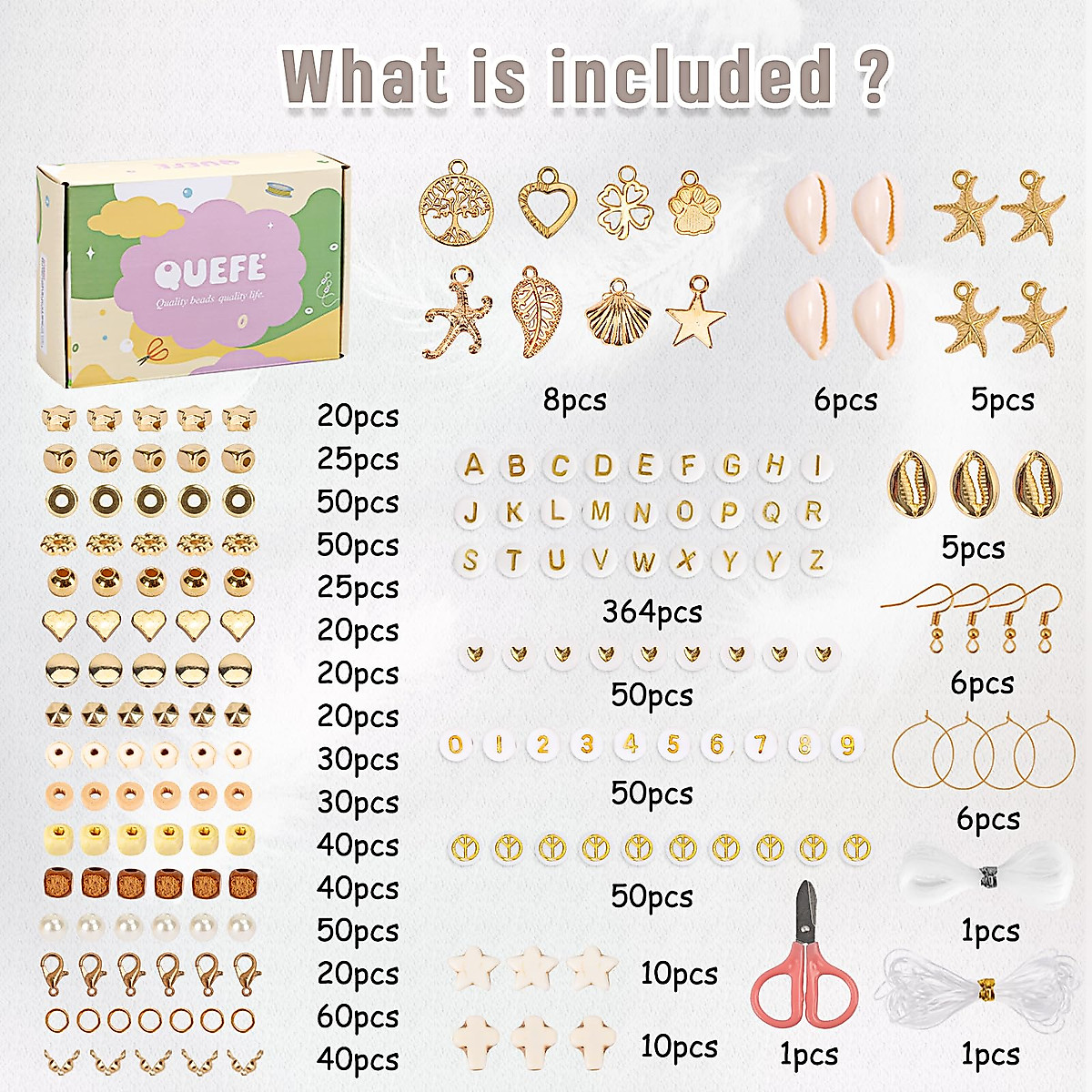 QUEFE 48 Colors 11160pcs Bohemian Clay Beads Bracelet Making Kit for Jewelry Making, Polymer Clay Beads for Boho Bracelet Necklace Earrings Making, Craft and Gifts