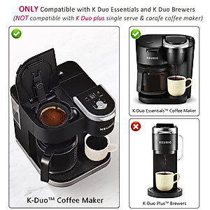 Reusable 8-12 Cup Basket Gold Mesh Coffee Filter for Keurig K-Duo Essentials and K Duo Brewers Machine, Replaces your Paper Coffee Filters, BPA Free (1 Pack)
