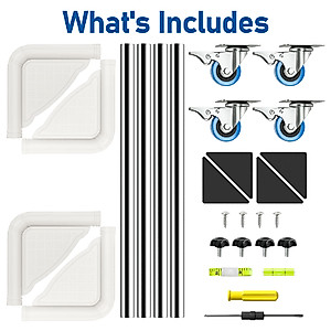 Furniture Dolly Mobile Roller with 4 Locking Wheels by DAILYLIFE, Adjustable Washing Machine Stand Refrigerator Base Dryer Stand Moving Cart, White