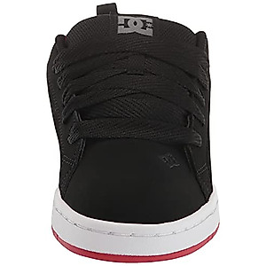 DC Shoes Men's Court Graffik Casual Low Top Skate Shoe Sneaker, Black/Grey/RED, 11
