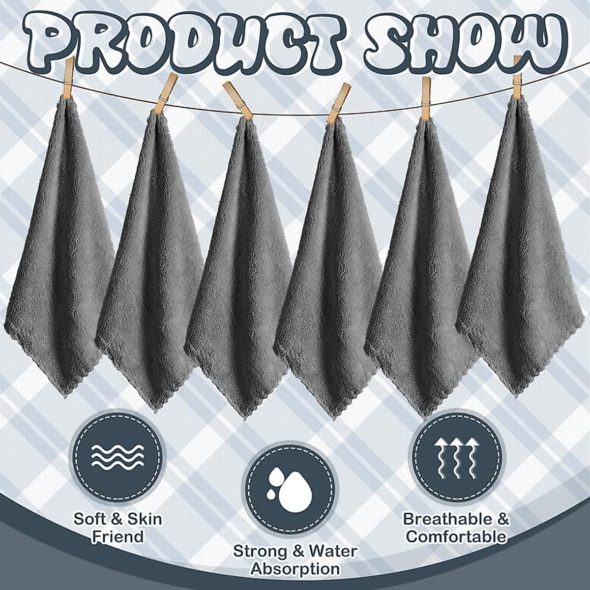 Newwiee 24 Pcs Guinea Pigs Blankets Bunk Pet Microfiber Coral Fleece Cage Liners Absorbent Guinea Pig Bedding Accessories Small Animal Mat Towels for Dog Cat(11.8 x 11.8 Inch,Gray)