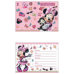 Unique Minnie Mouse Birthday Party Supplies Bundle Pack includes Party Invitations with Envelopes - 16 Count