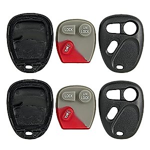 Keyless2Go Replacement for New Shell Case and 3 Button Pad for Remote Key Fob FCC KOBLEAR1XT KOBUT1BT - Shell ONLY (2 Pack)