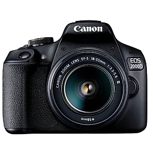 Canon EOS 2000D/T7 Vlogger Kit:EF-S 18-55mm is II Lens,64GB Memory Card,Ring Light,Spider Tripod,3 Piece Filter Kit,Gadget Bag,Remote Shutter,USB Card Reader & Cleaning Kit (Renewed)
