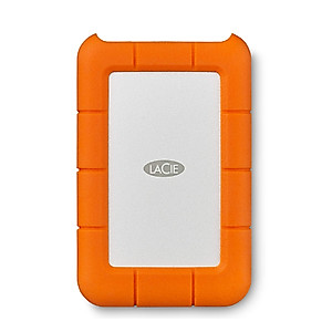 LaCie Rugged Mini, 5T,B USB 3.0 Portable 2.5 inch External Hard Drive for PC and Mac, Orange/Grey, with Rescue Services (STJJ5000400)