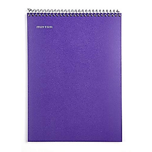 Mintra Office TOP BOUND Durable Spiral Notebooks (Teal, Purple, White, College Ruled 3pk)