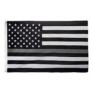 DANF Thin Gray Silver Line Law Enforcement Correctional Corrections Guards Officers 3x5 Feet Flag with Grommets