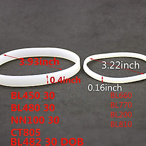 Anbige 4PCS White Rubber Sealing O-Ring Gasket Replacement Parts for Ninja Juicer Blender Replacement Seals (4 3.93inch gaskets)