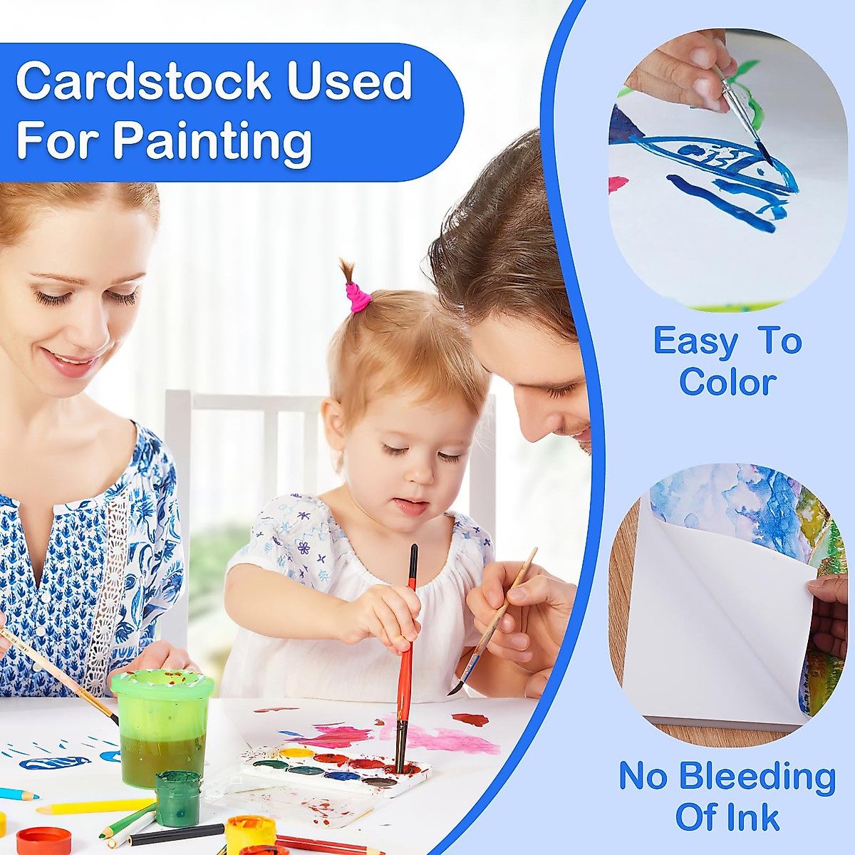 White Cardstock，40 Sheets Heavy Cardstock, 8.5" x 11" Thick Printable Cardstock, 75 lb /200gsm Cardstock Paper for Invitations, Business Cards, Postcards, Crafts, Art, Wedding, DIY Cards