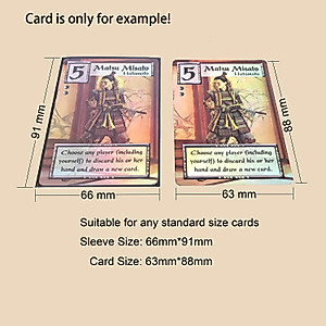 50PCS Outer Card Sleeves for Standard Size Cards Game Cards Idol Photos Protector (66x91mm) (Blue)