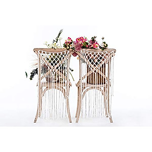 Hysunland Macrame Chair Decor for Wedding Party Chair Decorations Boho Home Décor, Set of 2