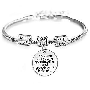 YEEQIN Love between a Grandmother and Granddaughter is Forever Bracelet Family Jewelry Christmas Gift
