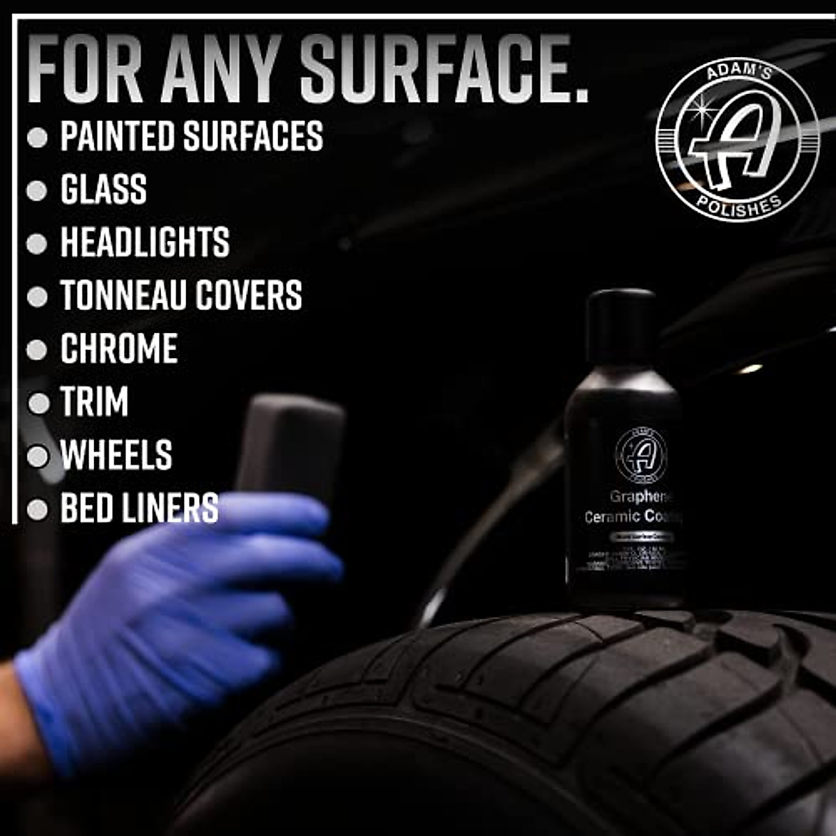 Adam's UV Graphene Ceramic Coating Kit - Verified 10H Ceramic Coating for Cars W/ 7+ Years of Protection & UV Glow Technology | Apply After Car Wash Clay Bar Car Buffer Polisher | Boat RV Motorcycle