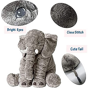 THISMY Large Stuffed Animal Elephant Stuffed Plush Toy for Boys and Girls 3+ Years Old,24 Inches/Grey