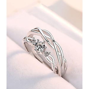 HONYAT Valentine's Day Ring Proposal Engagement Wedding Ring S925 Diamond Ring Gift