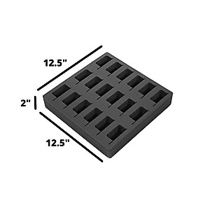 Polar Whale Cocktail Capsule Drawer Organizer Tray Insert Compatible with Bartesian for Kitchen Home Bar Party Waterproof Washable Black Foam 18 Compartment 12.5 x 12.5 Inches