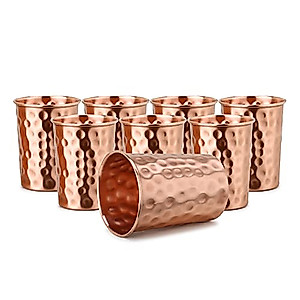 Zap Impex Pure copper hammered glasses moscow mule tumbler (Set of 8)