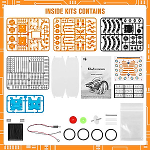 STEM 13-in-1 Education Solar Robot Toys for Age 8-12, DIY Building Science Experiment Robots Kit Birthday Gifts for 8 9 10 11 12 Years Old Boys Girls Kids Teens, Solar Powered by The Sun