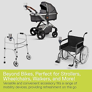 Bike Cup Holder by Delta Cycle - Expanding Beverage Cup Holder for Bike Handlebar - Universal Bike Drink Holder, Stroller Cup Holder, or Walker Cup Holder - Tool-Free Installation