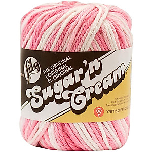 Lily Sugar'N Cream Strawberry Yarn - 6 Pack of 57g/2oz - Cotton - 4 Medium (Worsted) - 95 Yards - Knitting/Crochet