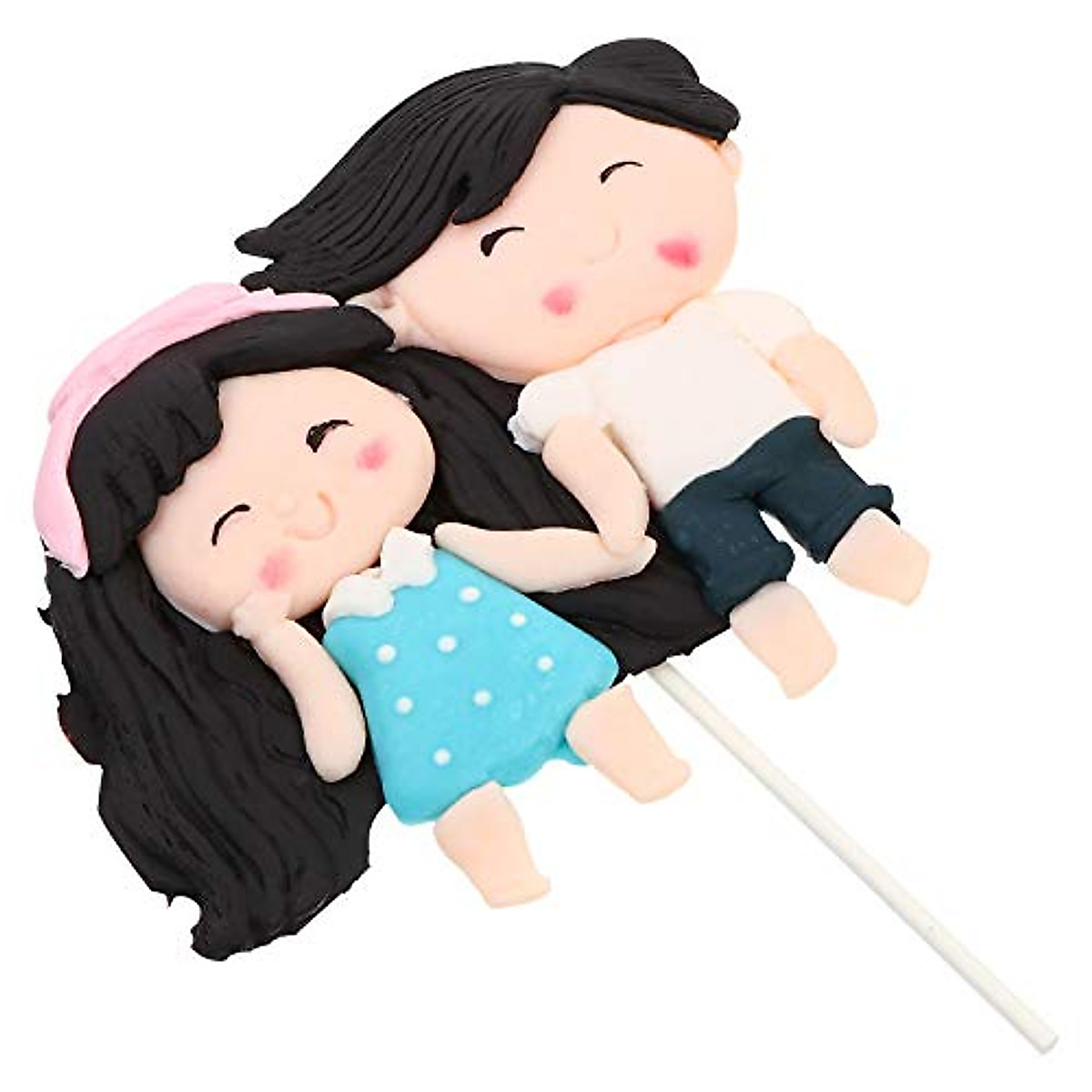 VALICLUD Adorable Lovers Design Cupcake Ornament Polymer Clay Cake Decoration Party Supply