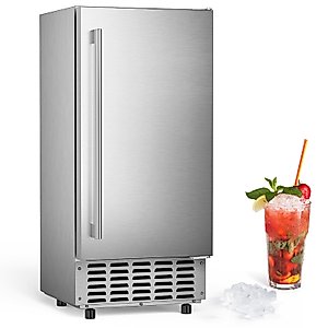 COWSAR Commercial Ice Maker Machine, Nugget Ice, 66lbs/24H Stainless Steel Under Counter Ice Maker, Self-Clean&24H Timer, Commercial Nugget Ice Machine with LCD Display, Ideal for Bar/Cafe/Restaurant