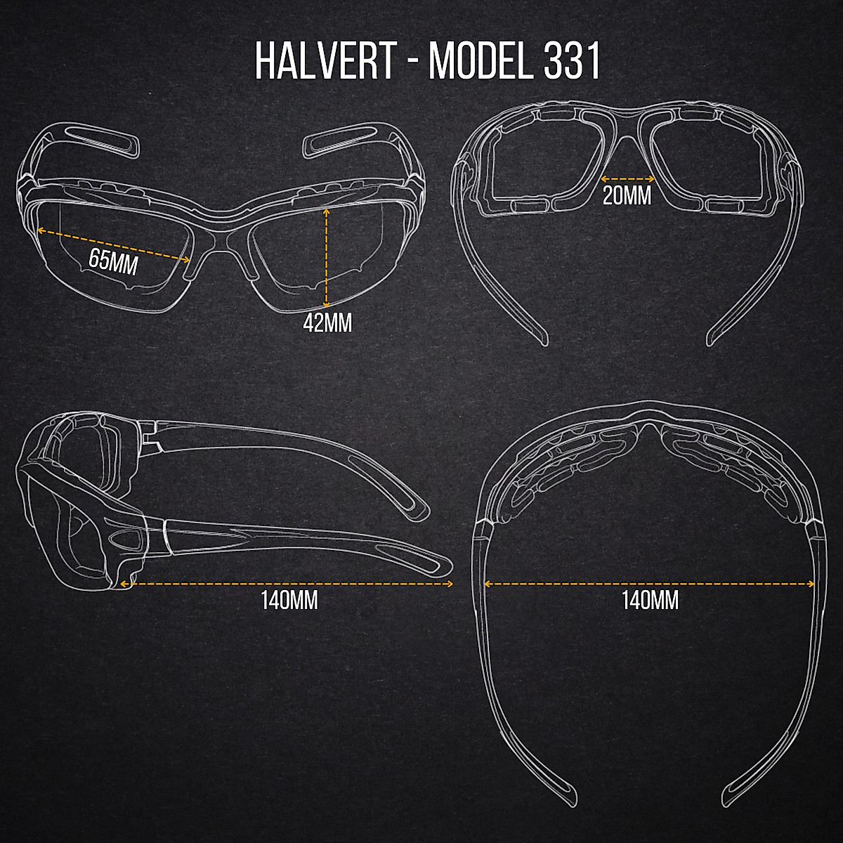 WYND Blocker Motorcycle Riding Glasses Extreme Sports Wrap Sunglasses, Black, Smoke