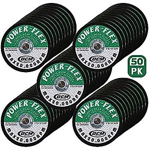 50 Pack - Cut Off Wheels 3 Inch x 1/16 Inch x 3/8 Inch - For Cutting All Steel and Ferrous Metals.