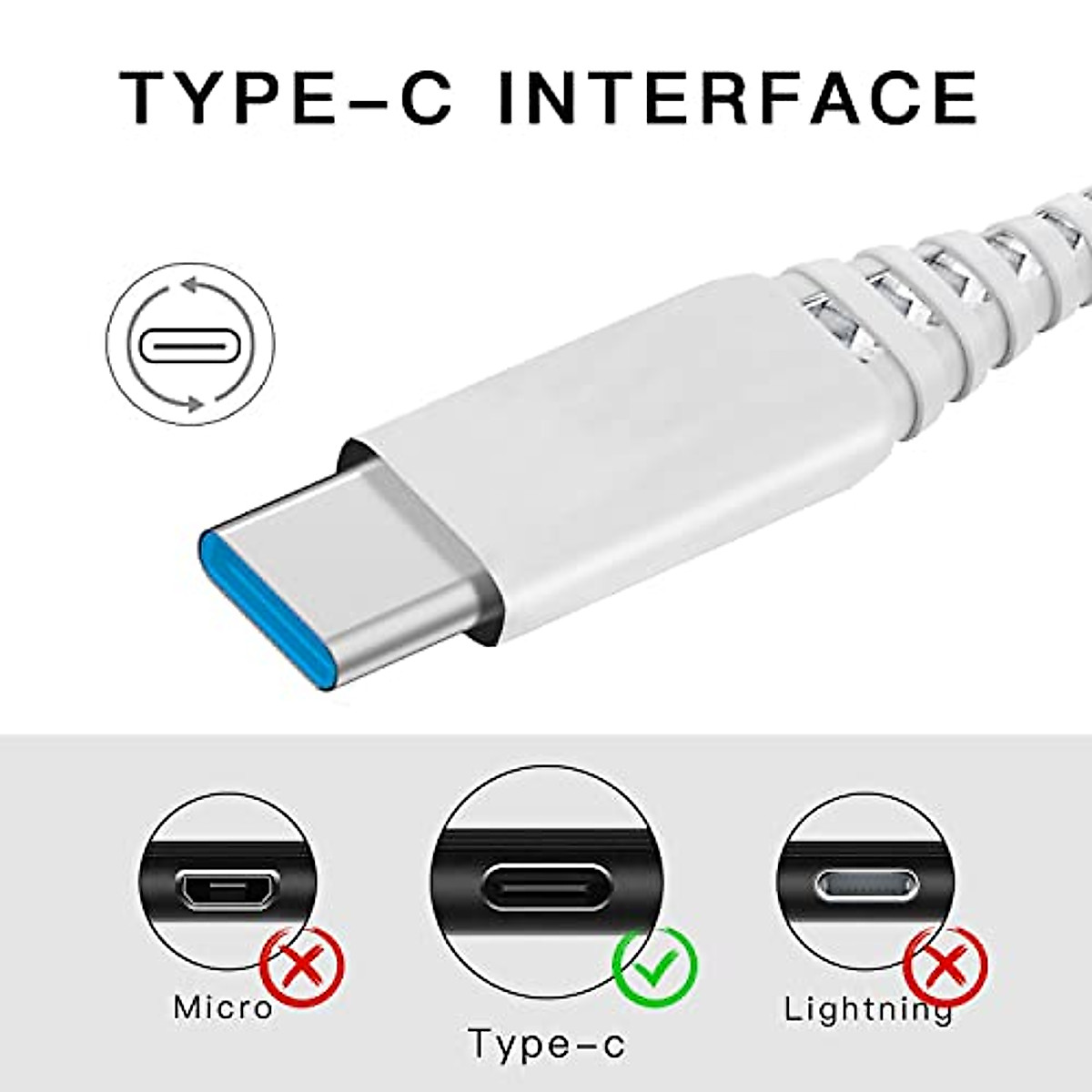 USB C Charger Cable 10-FT 2Pack Cord for Samsung Galaxy A20 A21 A01 A32 A42 A53 A54 5G A03S S9 Plus S9+,Tab A 10.1 8.0 2019/10.5 2018,S22 Plus Ultra,Tab S6 S5e S4 S3,A20E A30,Fast Charge Charging Wire