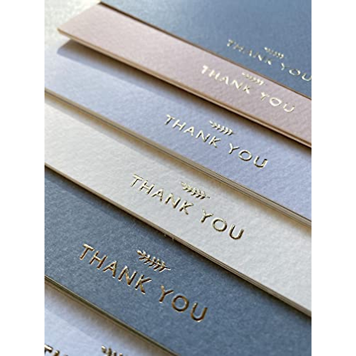 (36 Pack) Thank You Cards With Envelopes & Stickers - Elegant Dusty Blue Emboss Gold Foil Pressed - Blank Notes Wedding, Bridal, Baby Shower, Business and Formal All Occasion Cards (Dusty Blue)