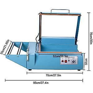 JYXYXSCP Heat Sealer Shrink Wrap Machine Impulse,L-Bar Manual Packing Sealing for Retail Industrial,Adjustable Time,Simultaneous Sealing&Cutting
