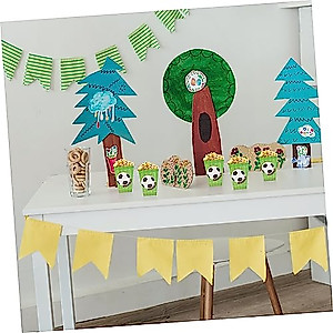 SHOWERORO 30pcs Popcorn Boxes Popcorn bracket Disposable football party supplies football kit popcorn cup Popcorn snack box supplies tableware green soccer ball green party favor bags