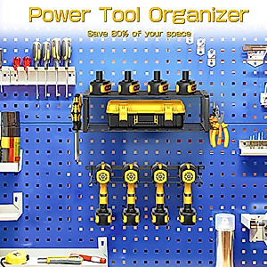 Tafatee Power Tool Organizer Wall Mount,Separate Design 3 Layers Cordless Tool Organizers and Storage Drill Holder Heavy Duty Metal Tool Shelf Utility Storage Rack for Tool Room Workshop Garage Perfect for Dad Father's Day Gifts(2 Pack)