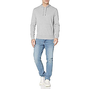 Amazon Essentials Men's Lightweight Jersey Pullover Hoodie, Medium Grey Heather, Medium
