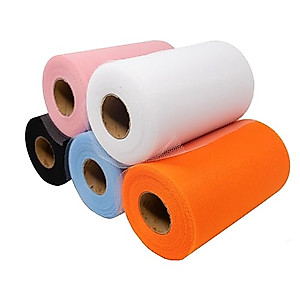 Singer Orange Tulle Fabric Rolls 6 Inch by 100 Yards (300 ft)